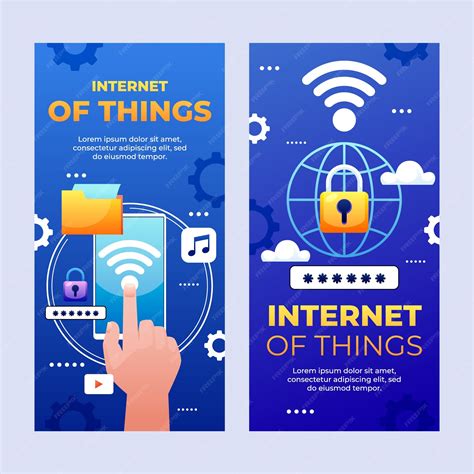 Premium Vector Hand Drawn Cartoon Iot Banner Set