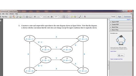 solved construct a state and output table equivalent to the