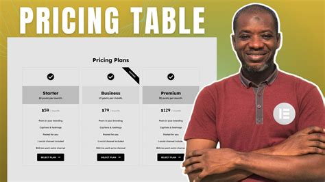 How To Create A Pricing Table In Elementor Step By Step Guide Youtube