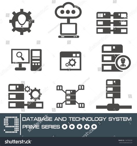 database system icon setvector stock vector 134709233 shutterstock