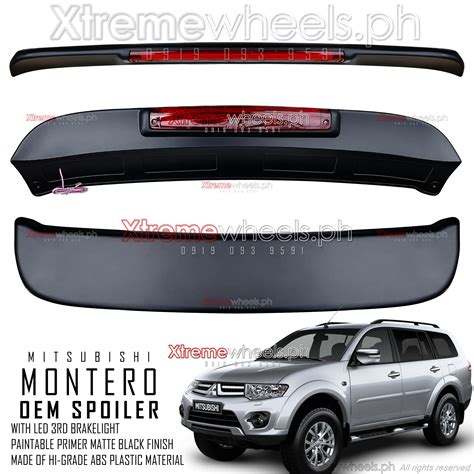 Mitsubishi Montero Sport 2008 2015 Rear Spoiler With Primer Black Wy015