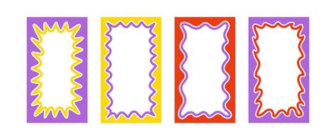 Cloudy Wave Curve Edge Frame Wavy Scalloped Vector Image