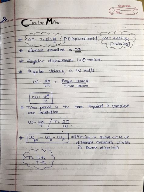 Circular Motion Notes By Vinay Sir Pdf Physical Quantities