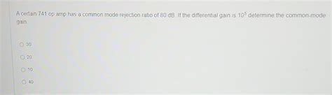 solved which of the following statements about common mode