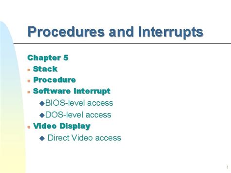 Procedures And Interrupts Chapter 5 N Stack N