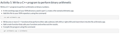 Solved Activity 5 Write A C Program To Perform Binary