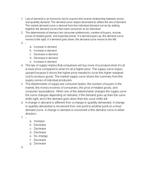 Demand And Supply Problem Set Law Of Demand Is An Economic Law To Express The Inverse