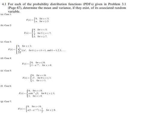 Solved Determine The Mean And Variance If They Exist Of Chegg Com