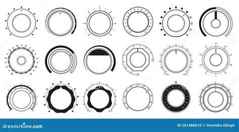 Volume Adjustment Dials Round Level Knob Rotary Control Dial And Sound Controller Interface