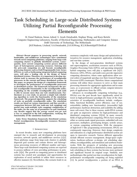 pdf task scheduling in large scale distributed systems utilizing