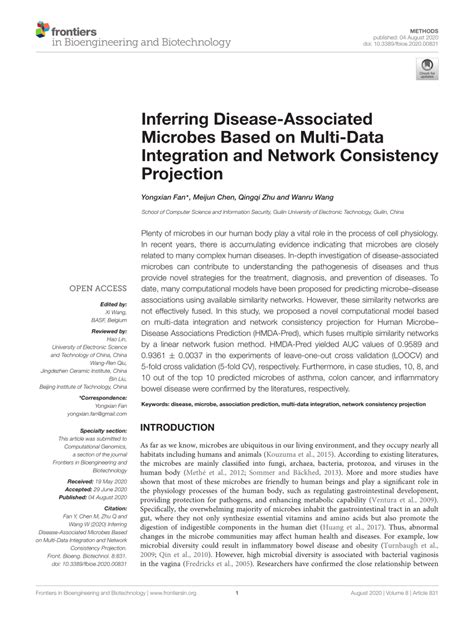 Pdf Inferring Disease Associated Microbes Based On Multi Data