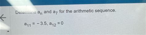 solved determine an ﻿and a7 ﻿for the arithmetic