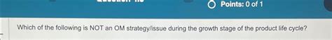 Solved Points 0 ﻿of 1which Of The Following Is Not An Om