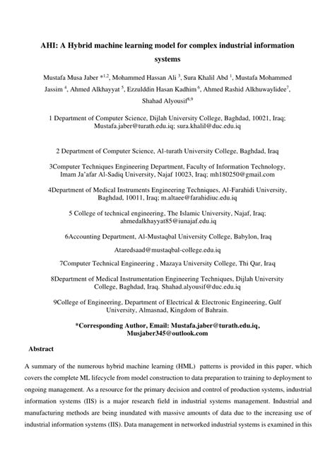 pdf ahi a hybrid machine learning model for complex industrial