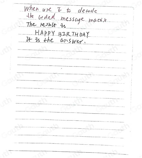 Solved E Is The Encoding Matrix Ebeginbmatrix 4and3 5and4endbmatrix Use