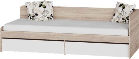 ᐉ Ліжко з шухлядами Еверест Соната 800 Дуб сонома Білий • Краща ціна в Києві Україні • Купити в