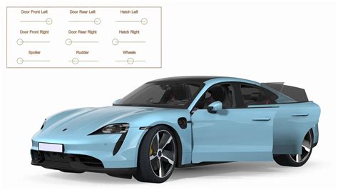 일반 전기 스포츠카 Blue Rigged 3d 모델 149 Max Free3d