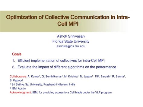 Ppt Optimization Of Collective Communication In Intra Cell Mpi Powerpoint Presentation Id