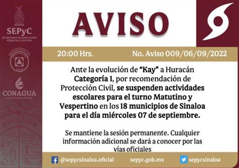 Por Avance De Huracán ‘kay Cancelaron Clases En Todo El Estado De