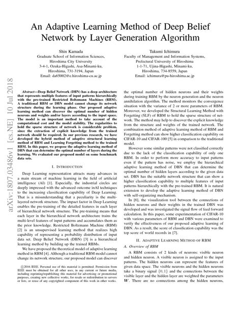 an adaptive learning method of deep belief network by layer generation