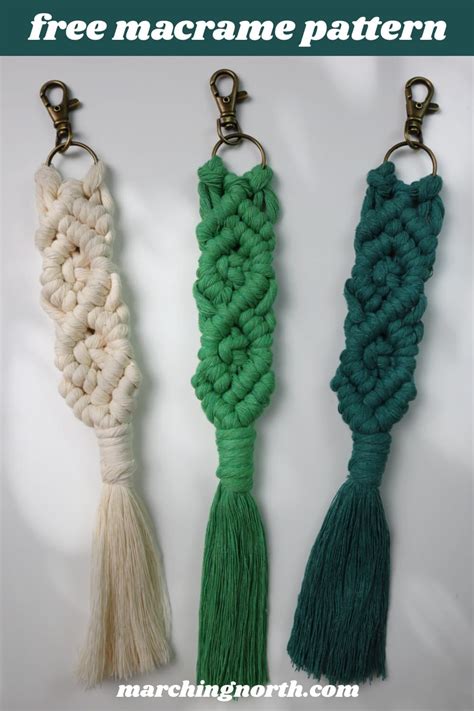 Diy Macrame Diamond Keychain Free Pattern And Video Marching North