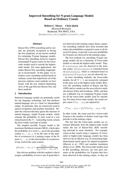 Pdf Improved Smoothing For N Gram Language Models Based On Ordinary