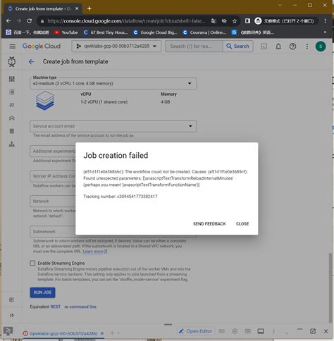 Google Cloud Dataflow Job Failed Found Unexpected Parameters Stack