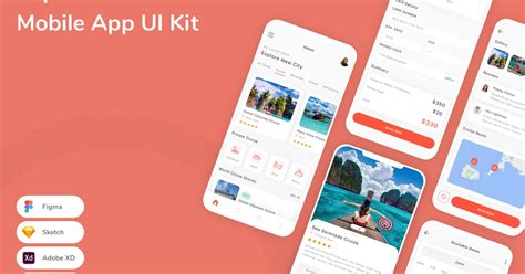 Trip And Travel Mobile App Ui Kit Ux And Ui Kits Ft Trip And Location Envato
