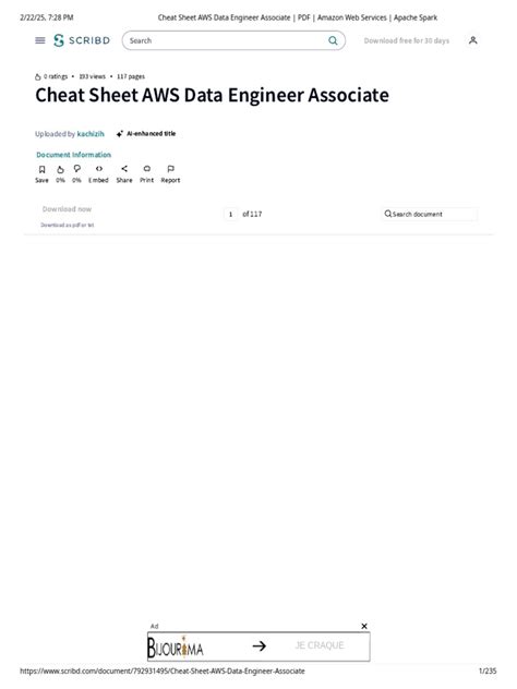 cheat sheet aws data engineer associate pdf amazon web services