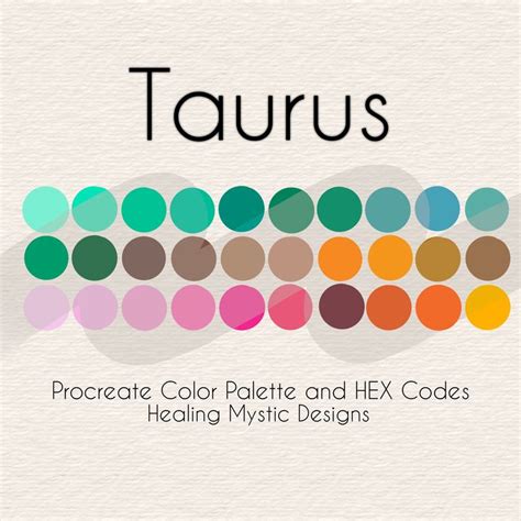 Taurus Procreate Palette Procreate Swatch File Procreate Color Palette Procreate Palette