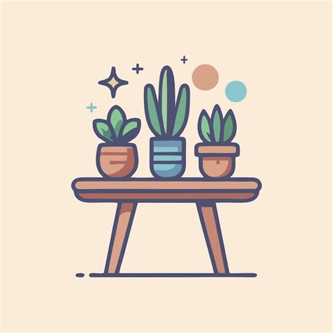 Premium Vector A Picture Of A Plant And A Pot On A Table