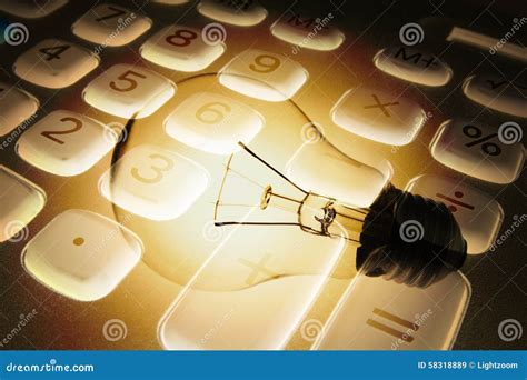 Calculator And Light Bulb Stock Image Image Of Objects 58318889