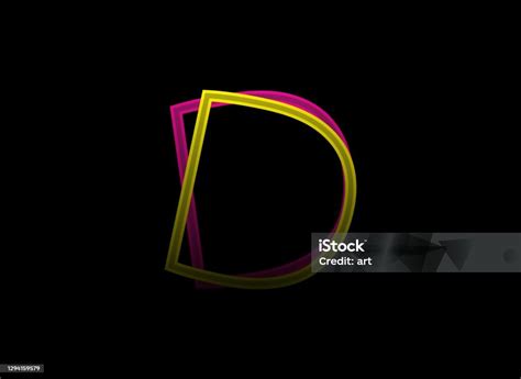 D 문자 벡터 Desing 그림자 글꼴 로고 검은 색 배경에 동적 분할 핑크 노란색 색상 소셜 미디어 디자인 요소 크리에이티브