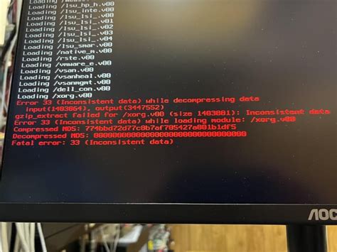 moved esxi 6 7 host and now get error 33 inconsistent data after