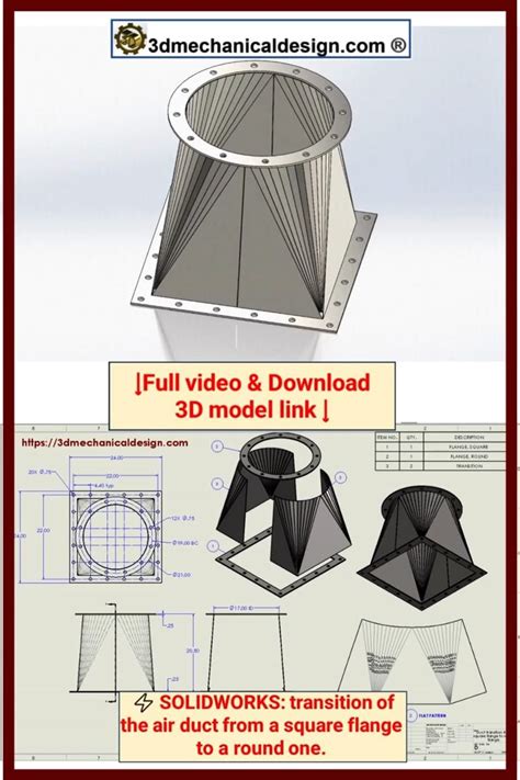 solidworks sheet metal lofted bend transition of the air duct from