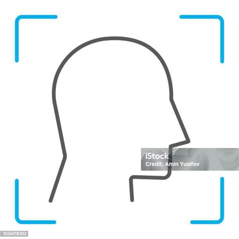 Id 얇은 라인 아이콘 얼굴 얼굴 인식과 얼굴 인식 얼굴 검색 서명 벡터 그래픽 흰색 배경 Eps 10에 선형 패턴 감지기에 대한 스톡 벡터 아트 및 기타 이미지 Istock