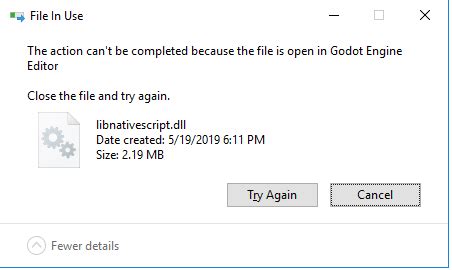 GDNative Dll Locked When Editor Is Running Issue Godotengine Godot GitHub