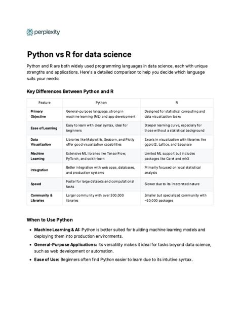 Python Vs R For Data Science Pdf Python Programming Language