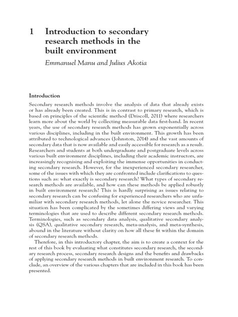 Secondary Research Methods Pdf Qualitative Research Quantitative
