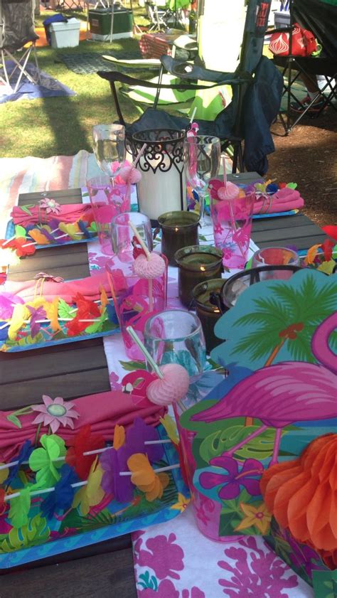 Hawaiian Theme Aug 2013 At Ravinia Hawaiian Theme Table Decorations