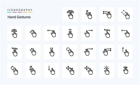 Hand Gestures Line Icon Pack Vector Art At Vecteezy