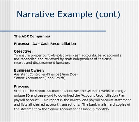 Process Narrative Template
