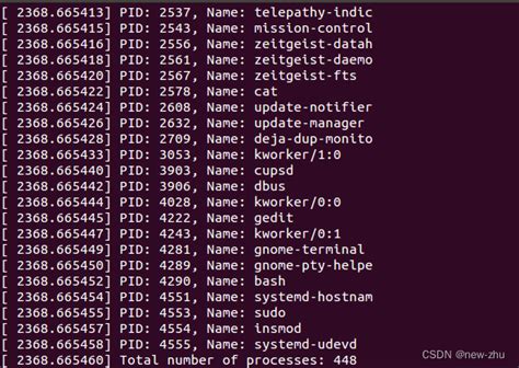 Linux系统进程输出与统计模块linux编写一个内核模块打印出系统中所有的进程的进程名、pid号和进程状态即实现 Csdn博客
