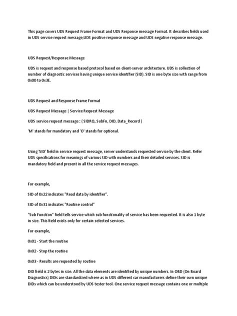 Uds Request Frame Format Pdf Computing Computer Data