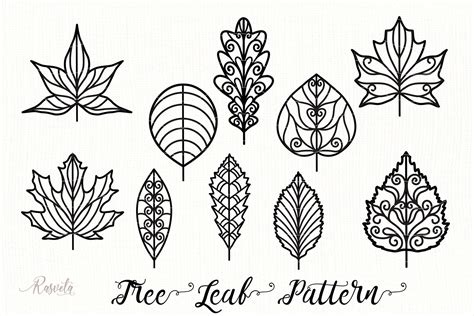 Tree Leaf Pattern Collection By Rasveta Thehungryjpeg