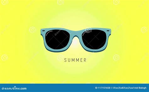 Minimalistic Summer Background With Sunglass Flat Design Style