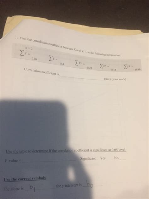 Solved Find The Correlation Coefficient Between X And Y Use Chegg