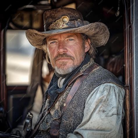 A Stagecoach Driver With A Traditional Hat And Attire Premium Ai Generated Image