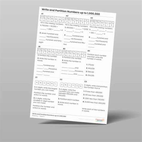 Year 5 Compare Numbers Up To 1 000 000 Fluency Matrix Resource Classroom Secrets