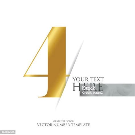 골든 넘버 벡터 스톡 일러스트레이션 그라데이션 색상 타이포그래피 디자인 요소 4에 대한 스톡 벡터 아트 및 기타 이미지 4 0명 1 Istock